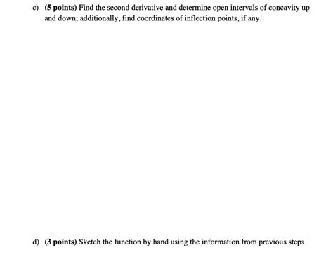 Solved C 5 Points Find The Second Derivative And