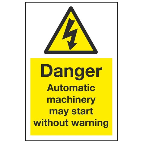 Danger Automatic Machinery May Start Without Warning Linden Signs And Print