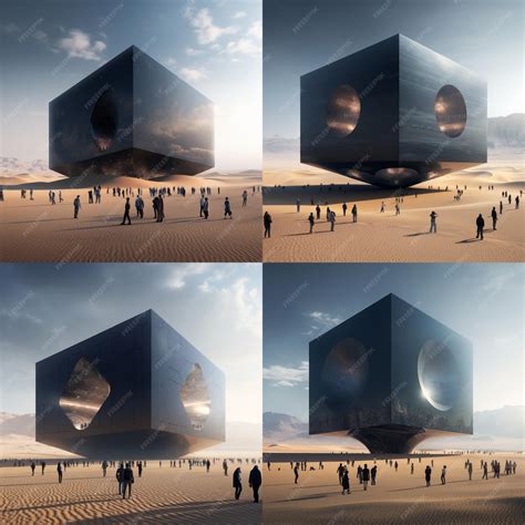 Premium Photo The Black Cube A Mega Engineering Marvel Rises 1km High Housing 1 Billion In A