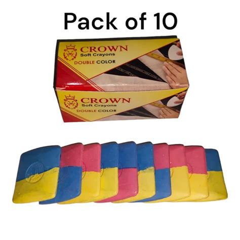 Pack 10pcs Chalks Crown 2in1 Double Color Erasable Fabric Tailors Chalk