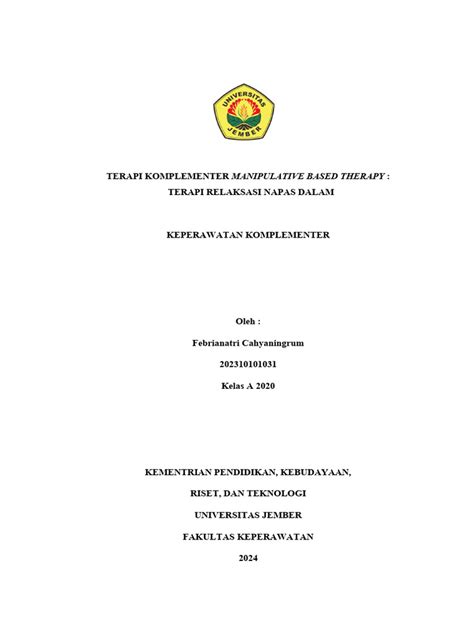 Terapi Relaksasi Napas Dalam Untuk Keperawatan Pdf Kesehatan Holistik