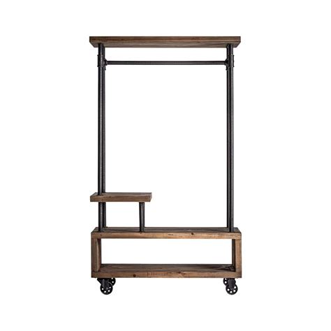 Porte Manteau Drossia Noir Naturel En Bois D´orme 172cm 28950 Vical Home
