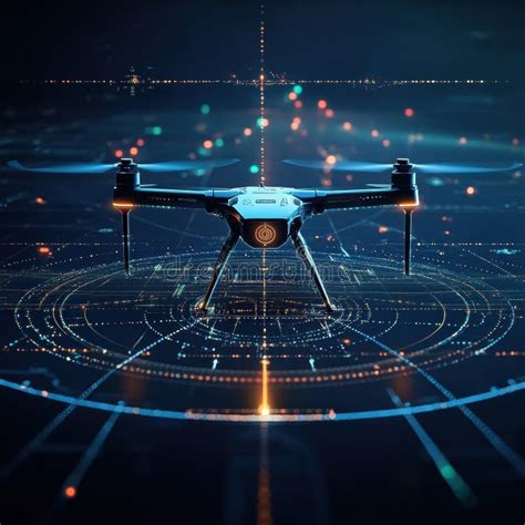 Futuristic Drone Showcasing Advanced Digital Targeting Interface For Precision Surveillance And Futuristic Drone Showcasing Advanced Digital Targeting Interface For Precision Surveillance And