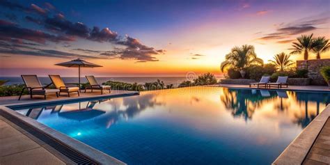 Poolside Twilight Stock Illustrations 1826 Poolside Twilight Stock
