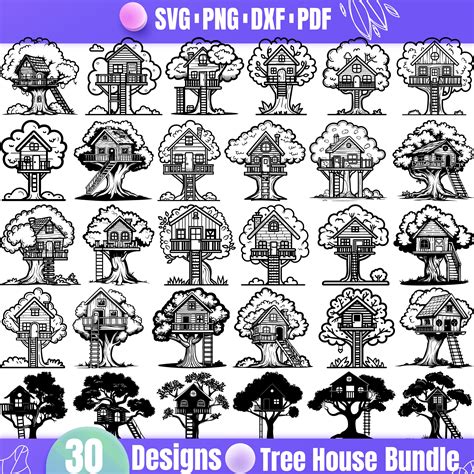 High Quality Tree House Svg Bundle Tree House Dxf Tree House Png Tree House Vector Tree