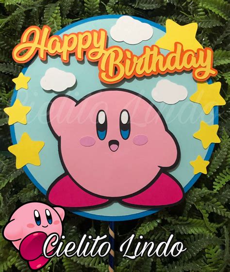Cake Topper Kirby Manualidades Fiesta Niños Decoracion De Cumpleaños