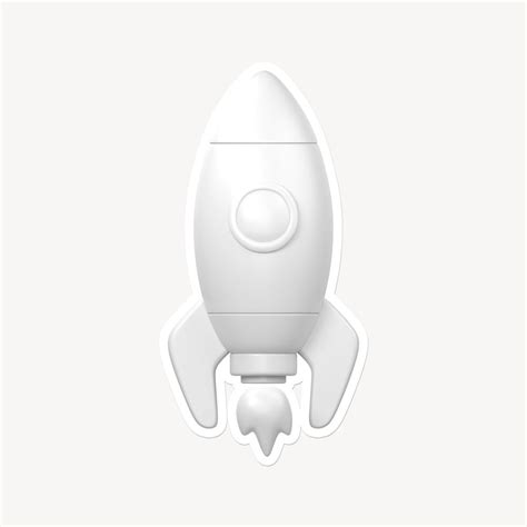Launching Rocket 3d White Border Free Photo Rawpixel