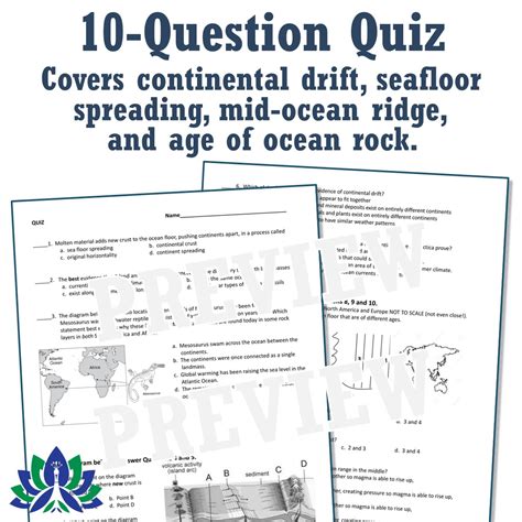 Continental Drift And Seafloor Spreading Quiz Flying Colors Science