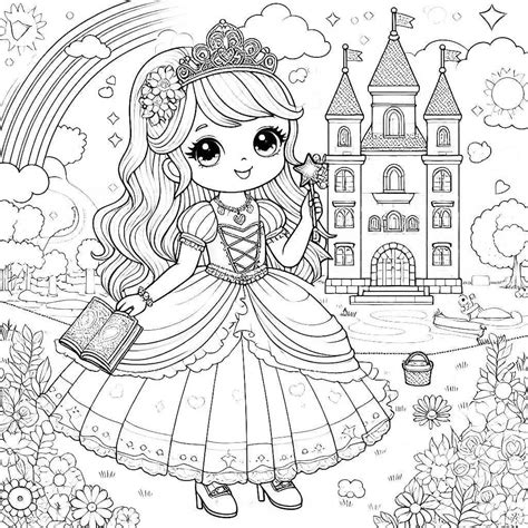 여자 아이들이 좋아하는 예쁜 공주 색칠공부 도안 19종 키즈위키