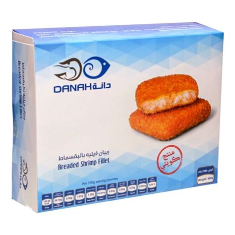 Buy Danah Frozen Breaded Shrimp Fillet 500 G توصيل