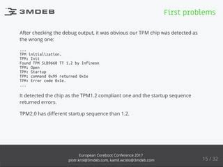 Enabling TPM On Coreboot Based Devices PDF Operating Systems Computer Software And