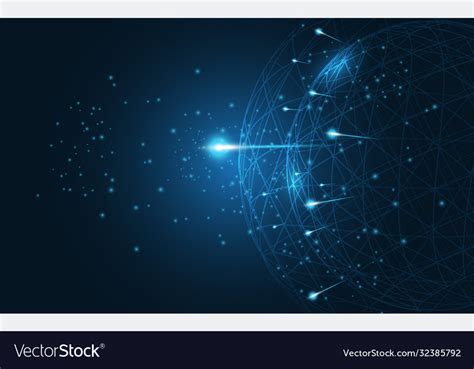 Global Network Connection World Map Abstract Vector Image