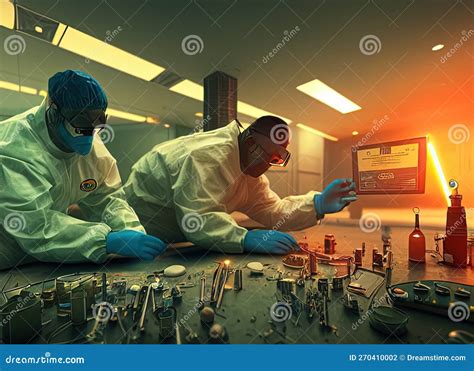 Nuclear Monitoring Technicians Fictional Work Enviroment Scene Royalty Free Stock Image