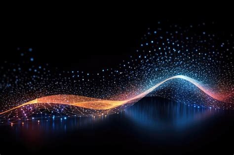 Premium Ai Image Wave Of Dots And Interweaving Of Lines Abstract Background Network Connection