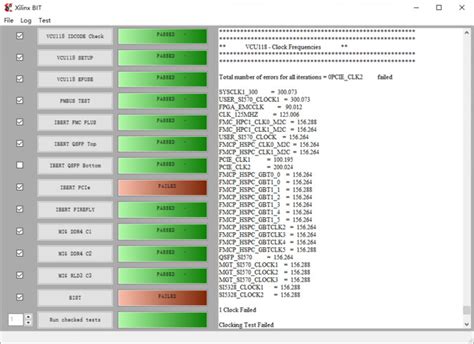 Vcu118 Bit Test Failed Ibert Pcie And Clocking Test In Bist