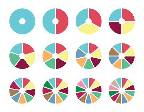 Circle Pie Chart Set Colorful Circle Diagram Icons For Infographic