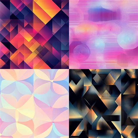 Gradient Geometric Patterns Modern Seamless Digital Art Etsy