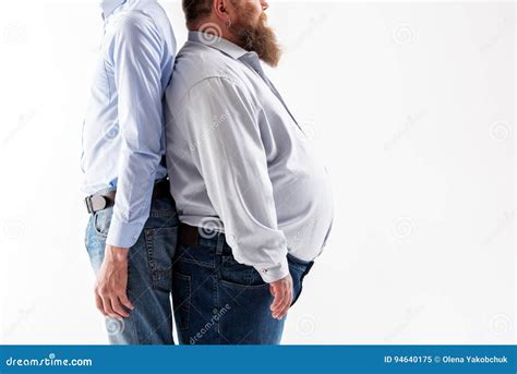 Slim And Fat Guys Posing Stock Image Image Of Proud 94640175