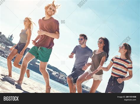 Friends On Beach Image And Photo Free Trial Bigstock