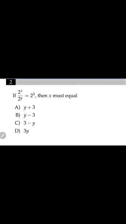 Sat Practice Question Exponents Collegeboard Satmath Mathhack