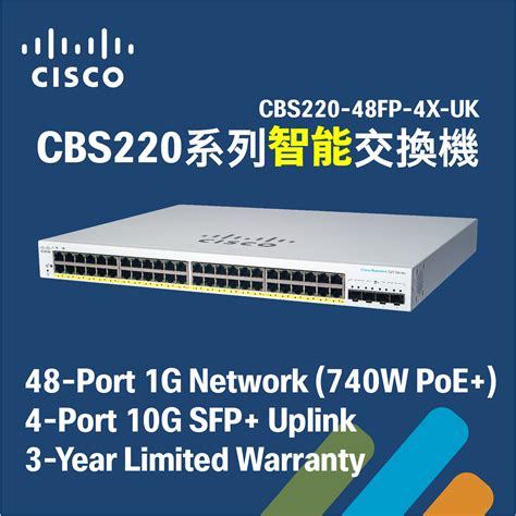 Cisco Cbs220 48 Port Gigabit Ethernet 740w Poe