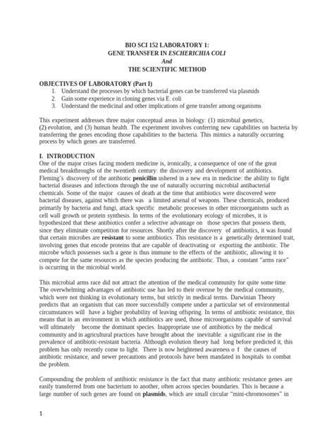 Lab 1 Manual Gene Transfer And Scientific Method Pdf