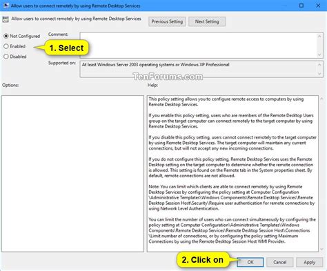 Enable Or Disable Remote Desktop Connections To Windows 10 Pc Tutorials