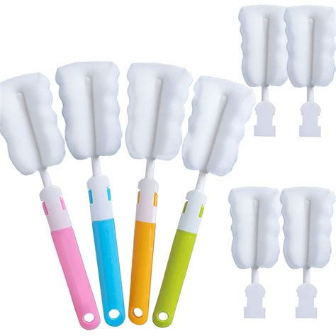 Bottle Brush Sponge Cup Brush Set With 4 Replacement Brush
