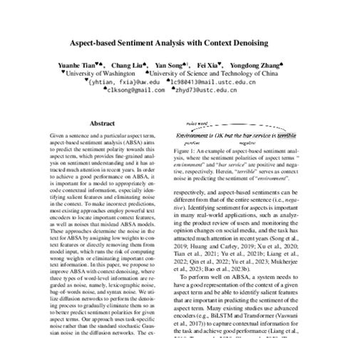 Aspect Based Sentiment Analysis With Context Denoising Acl Anthology