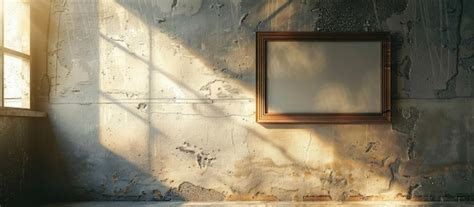 Premium Photo Empty Picture Frame And Sunlight Hitting A Wall