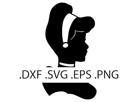 Cinderella Silhouette Bust Cinderella Digital Download Instant