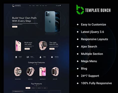Synthetic Electronics Responsive Shopify Theme For Ecommerce