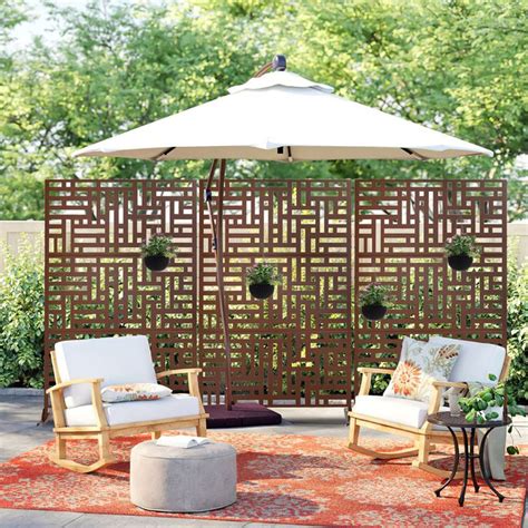 76 H X 47 W Metal Privacy Screen Outdoor Patio Outdoor Privacy