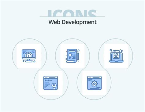 Web Development Blue Icon Pack 5 Icon Design Html Coding Coding Web