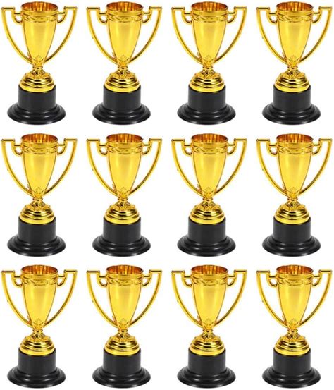 Nuobesty 24pcs Mini Golden Award Trophy Mini Golden Trophies Small