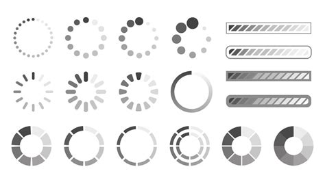 Premium Vector Loading Icon Set Buffer Loader Or Preloader Download Or Upload Collection Of