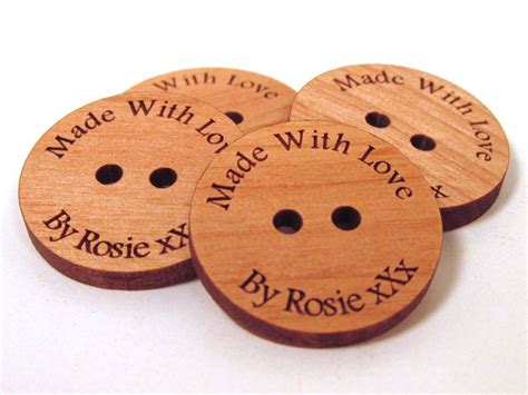 Custom Wooden Buttons Made With Love 10 Buttons Choose Etsy Wooden