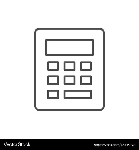 Modern Calculator Line Outline Icon Royalty Free Vector
