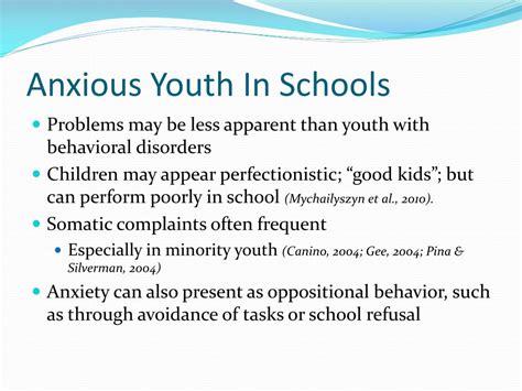 Ppt Indicative Interventions For Anxious Youth In Schools Powerpoint