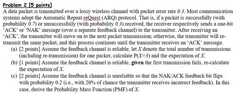 Problem Points A Data Packet Is Transmitted Chegg