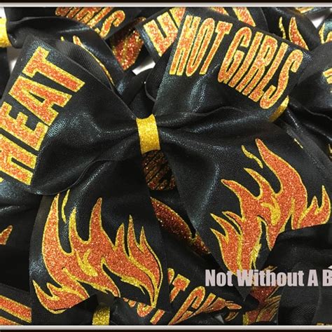This Girl Is On Fire Cheer Bow Orange Black And Silver Etsy
