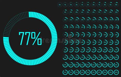 Set Of Circle Percentage Diagrams From 0 To 100 For Web Design User Interface Ui Ux Or