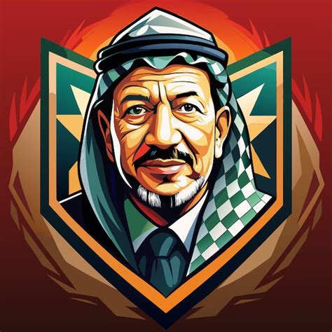 Yasser Arafat Logo Vector Illustration Flat 2 Premium Ai Generated Vector
