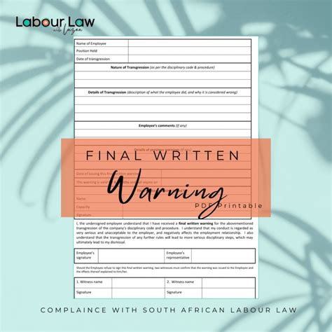 Final Written Warning Labour Law With Luzan