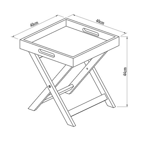 Oak Effect Foldable Tray Table H44cm W40cm