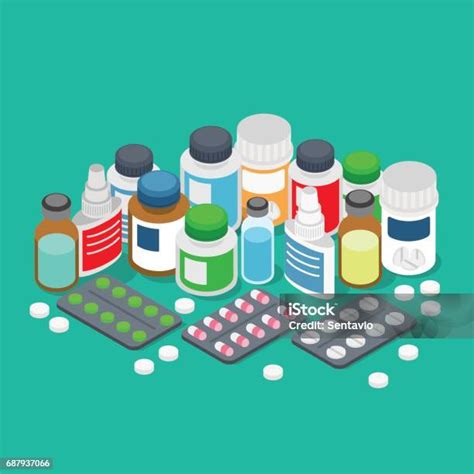Ilustración De Plano 3d Isométrico Farmacia Farmacia Farmacia Cura