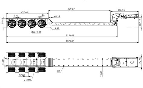 Dps 031 Lowboy Trailer Qua Axle Without The Outer Deck