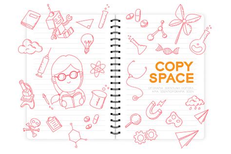 여자 아이 함께 노트북 손 도면 세트 미래 직업 과학자의 상상 그림 복사 공간 흰색 배경에 고립 된 개념 아이디어 과학에 대한 스톡 벡터 아트 및 기타 이미지 Istock