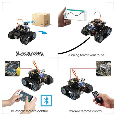 Keywish Tank Robot For Arduino Starter Kit Smart Car With Lesson App Rc Robotics Learning Kit