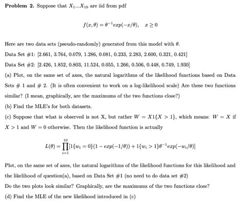 Solved Problem 2 Suppose That X1X10 Are Iid From Pdf Chegg Com